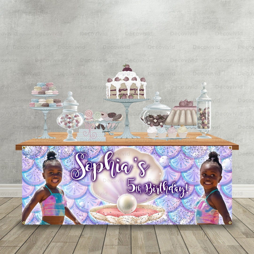 Birthday Table Front Banner, Custom Photo, Step and Repeat ...
