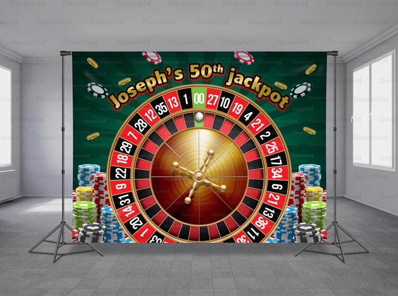 Casino Birthday Backdrop Las Vegas Background Roulette | Etsy