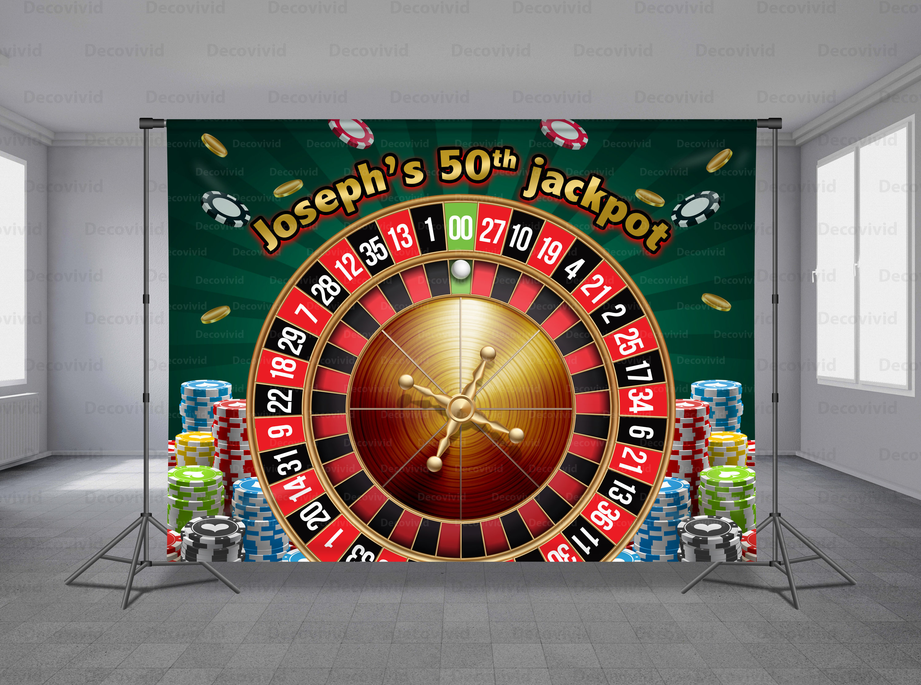 Casino Birthday Backdrop Las Vegas Background Roulette | Etsy