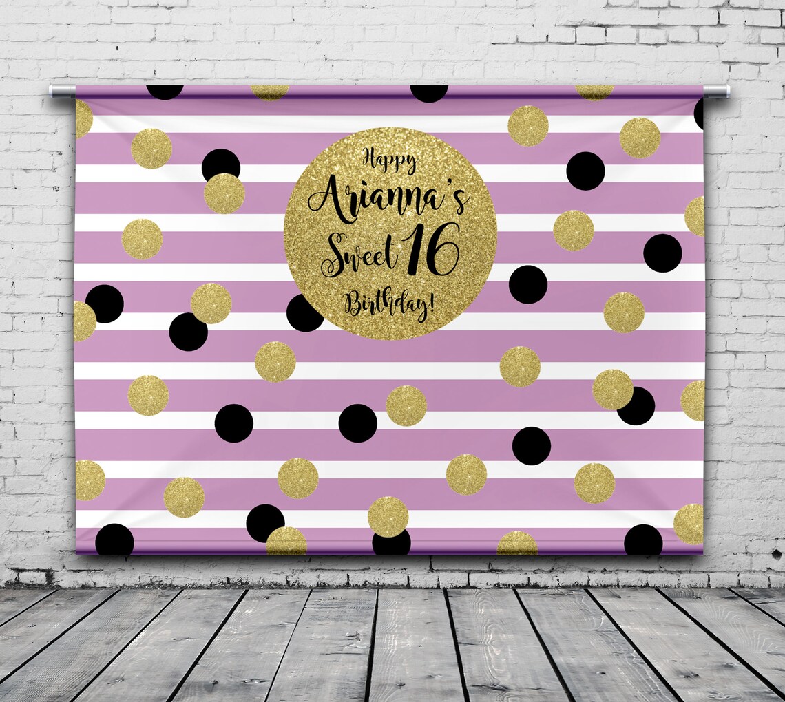 Sweet 16 Birthday Backdrop Sweet Sixteen Step and Repeat - Etsy