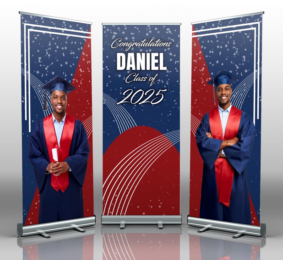 Graduation Retractable Banner and Stand, Prom Graduation Banner, Pop up ...