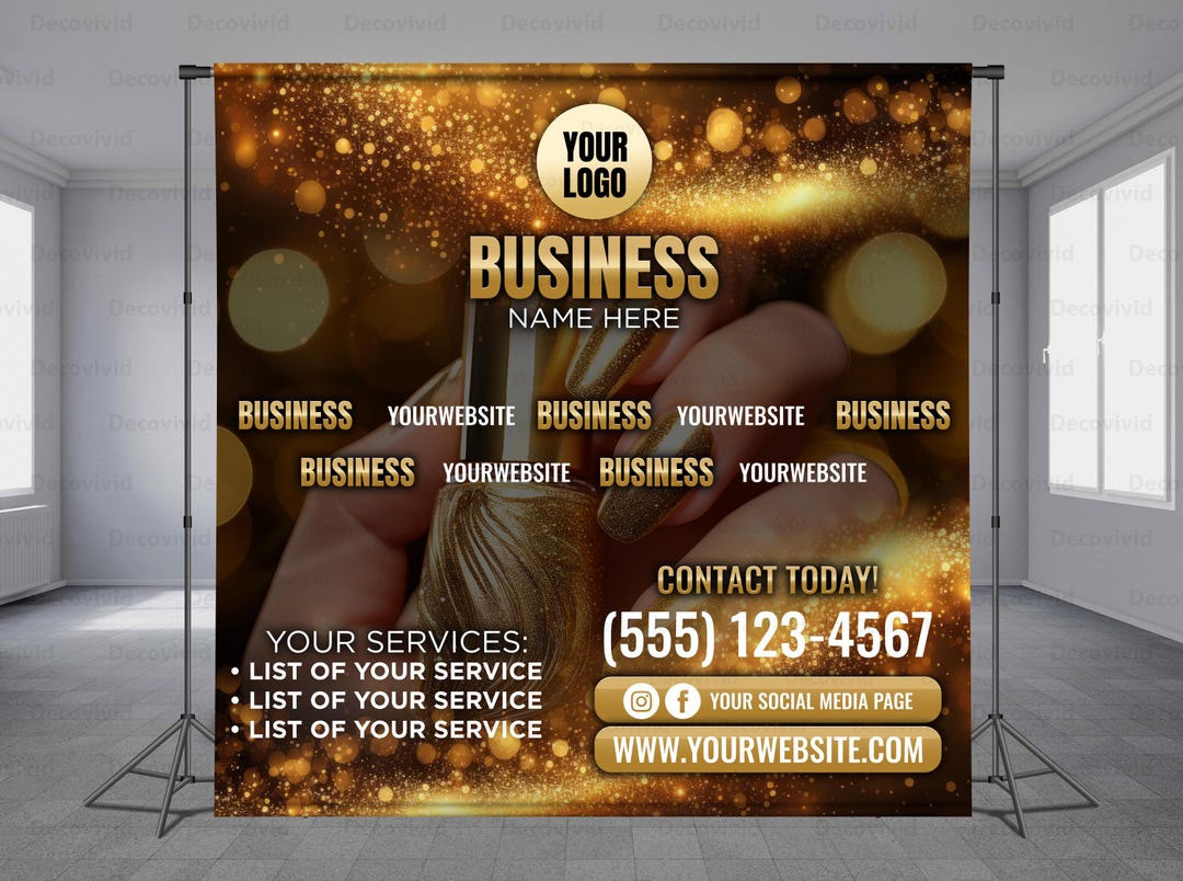 Custom Logo Backdrop Banner, Step and Repeat Business Event Backdrop ...