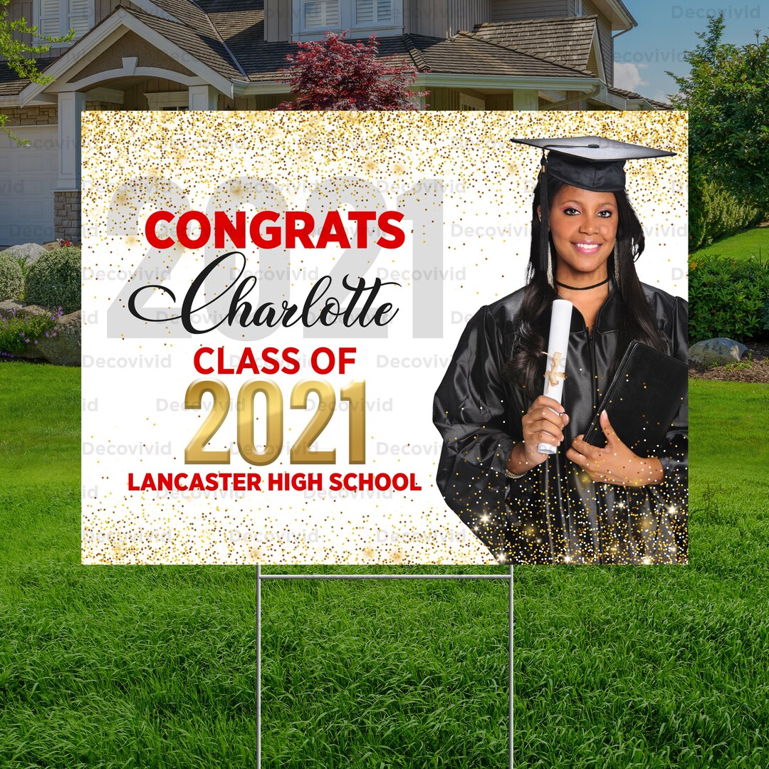 Graduation Photo Yard Sign, Grad Party, Outdoor Sign, Class of 2022 ...