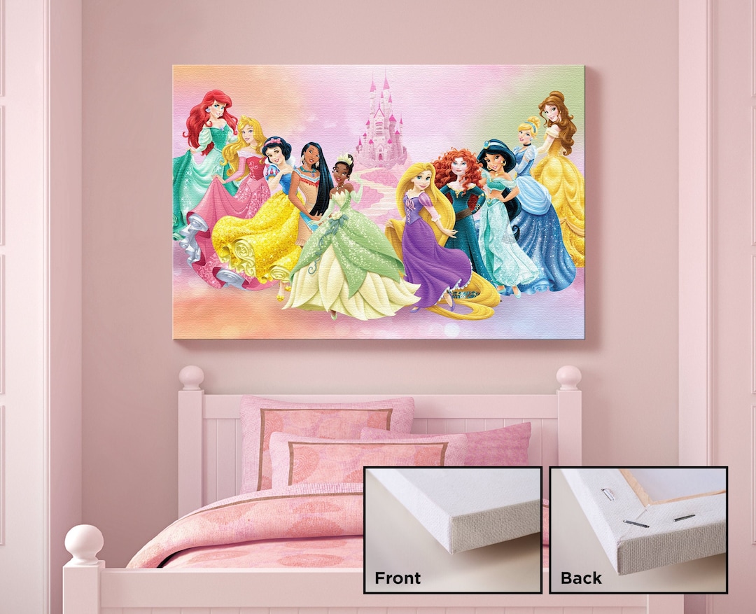 Princess Canvas Print, Kids Bedroom Wall Art, Gift Idea, Girl Theme ...