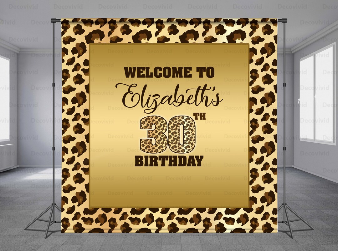 Leopard Birthday Backdrop, Cheetah Print Backdrop, Sweet 16, Step and ...