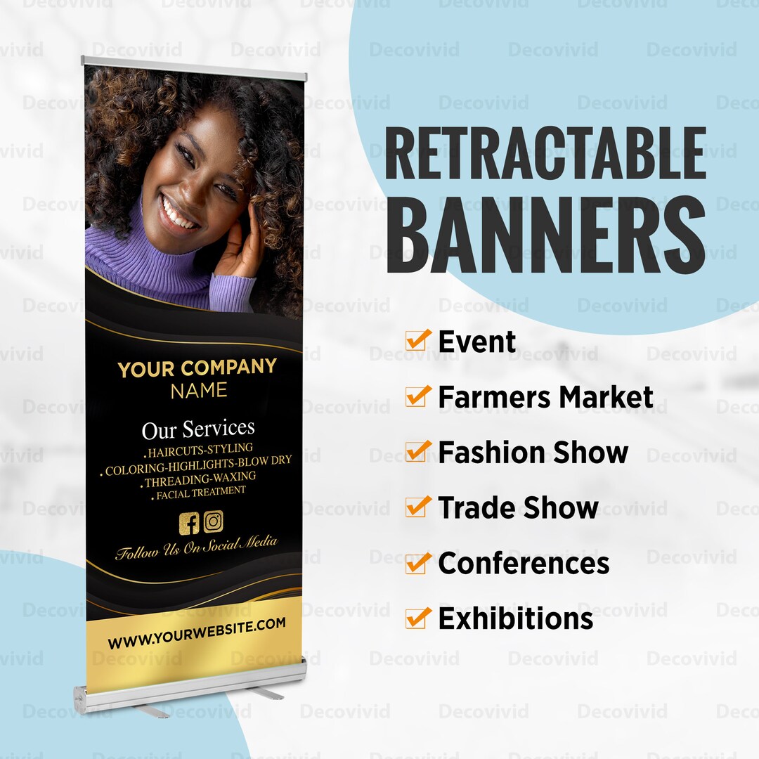 Pop up Shop Banner, Retractable Banner and Stand, Custom Photo ...