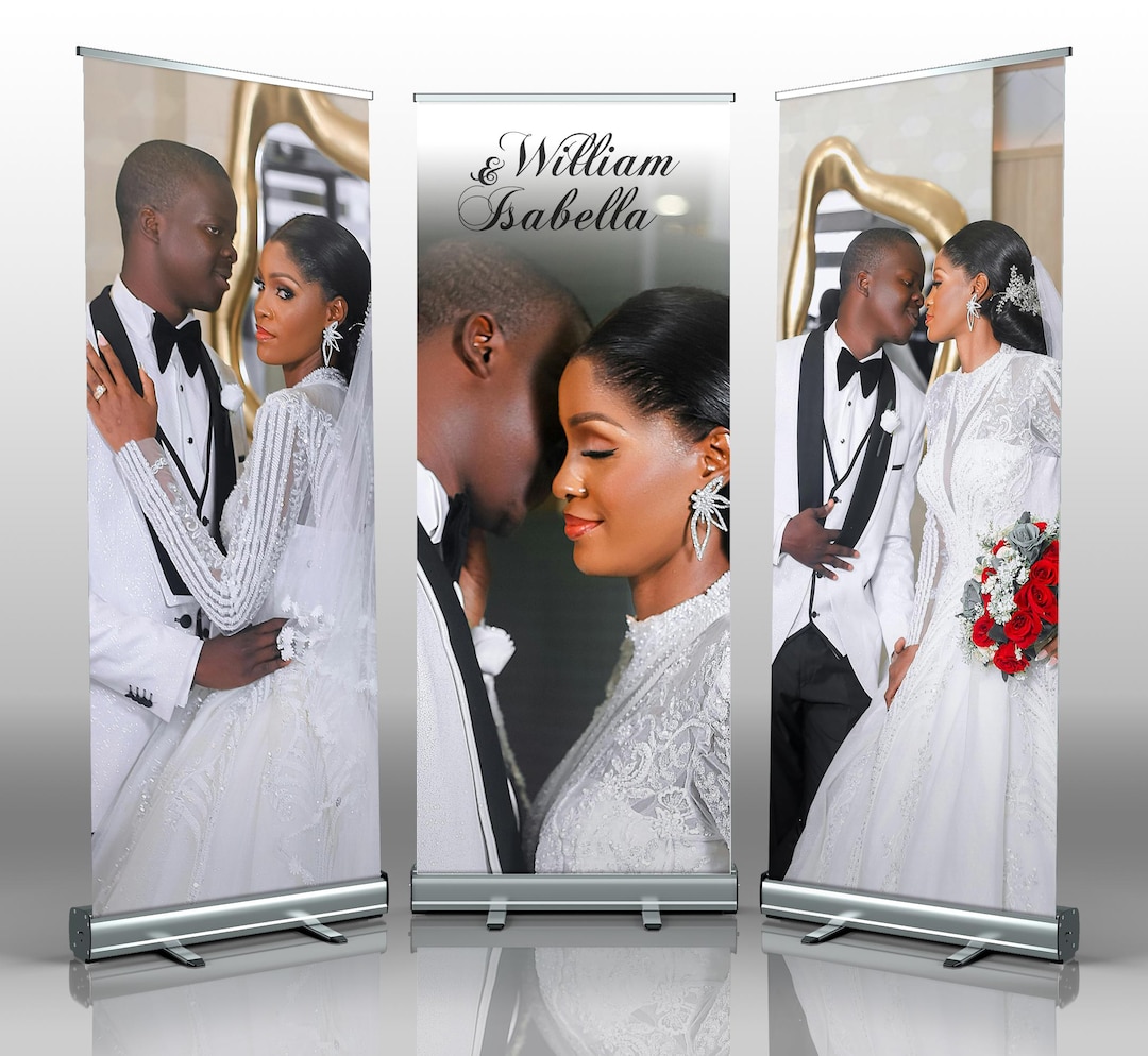 3 Sets Wedding Retractable Banner and Stand, Couples Sign, Engagement ...