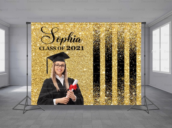 Graduation Backdrop Sparkle Background Step and Repeat Grad | Etsy