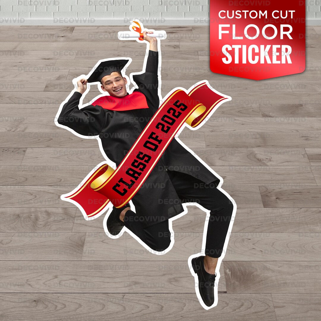 Personalized Cut Floor Decal, Graduation Floor Sticker, Photo Decal ...