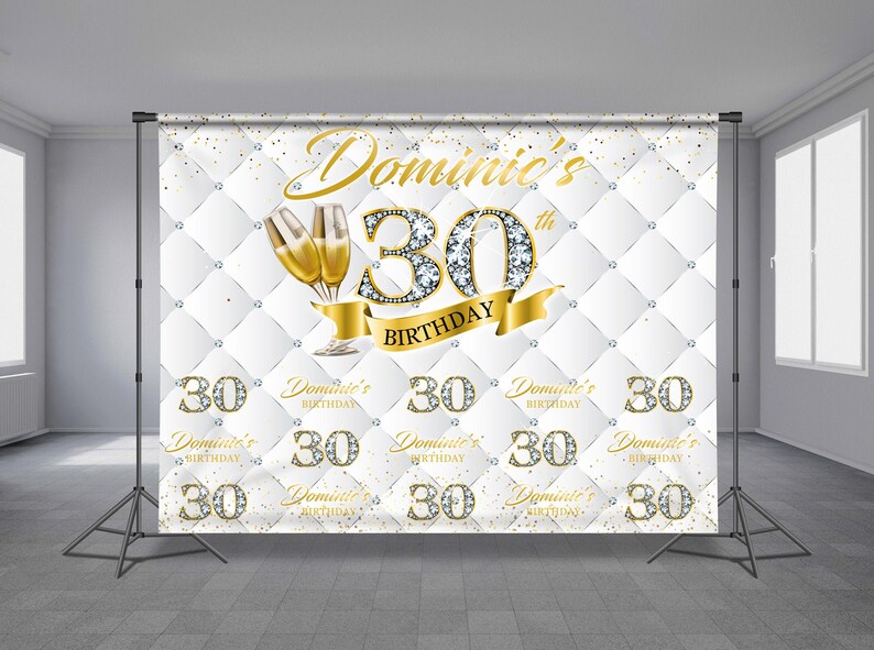 30th Birthday Backdrop Step and Repeat Bling Diamond - Etsy