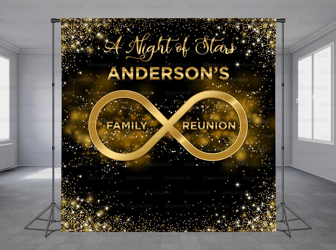 Family Reunion Backdrop, Golden Infinity Theme, Add Photo Free, Step ...