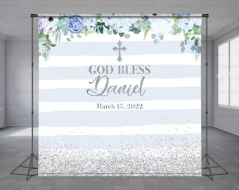 Baptism Christening Backdrop Banner Religion Theme Baby - Etsy