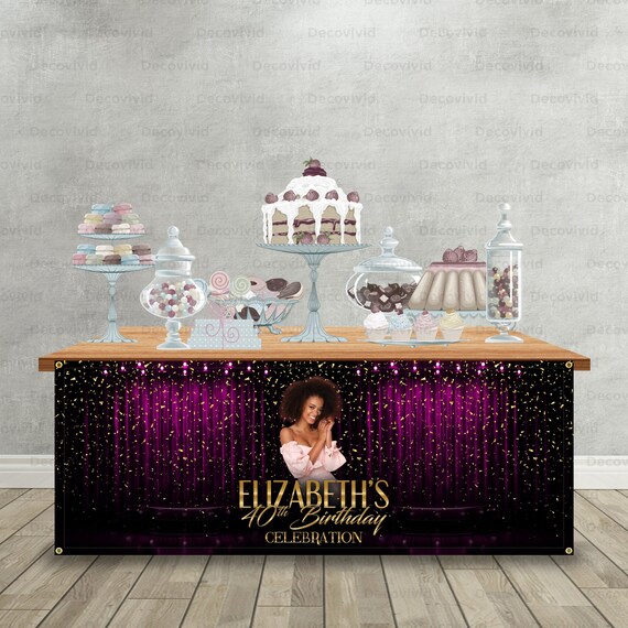 Birthday Table Front Banner Custom Table Front Banner Step | Etsy