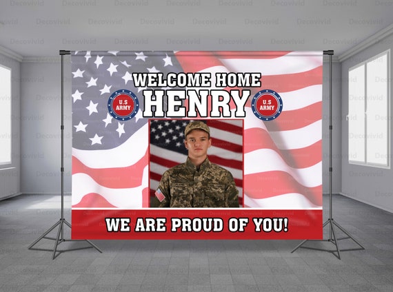 Welcome Home Backdrop US Army United States Flag Military - Etsy