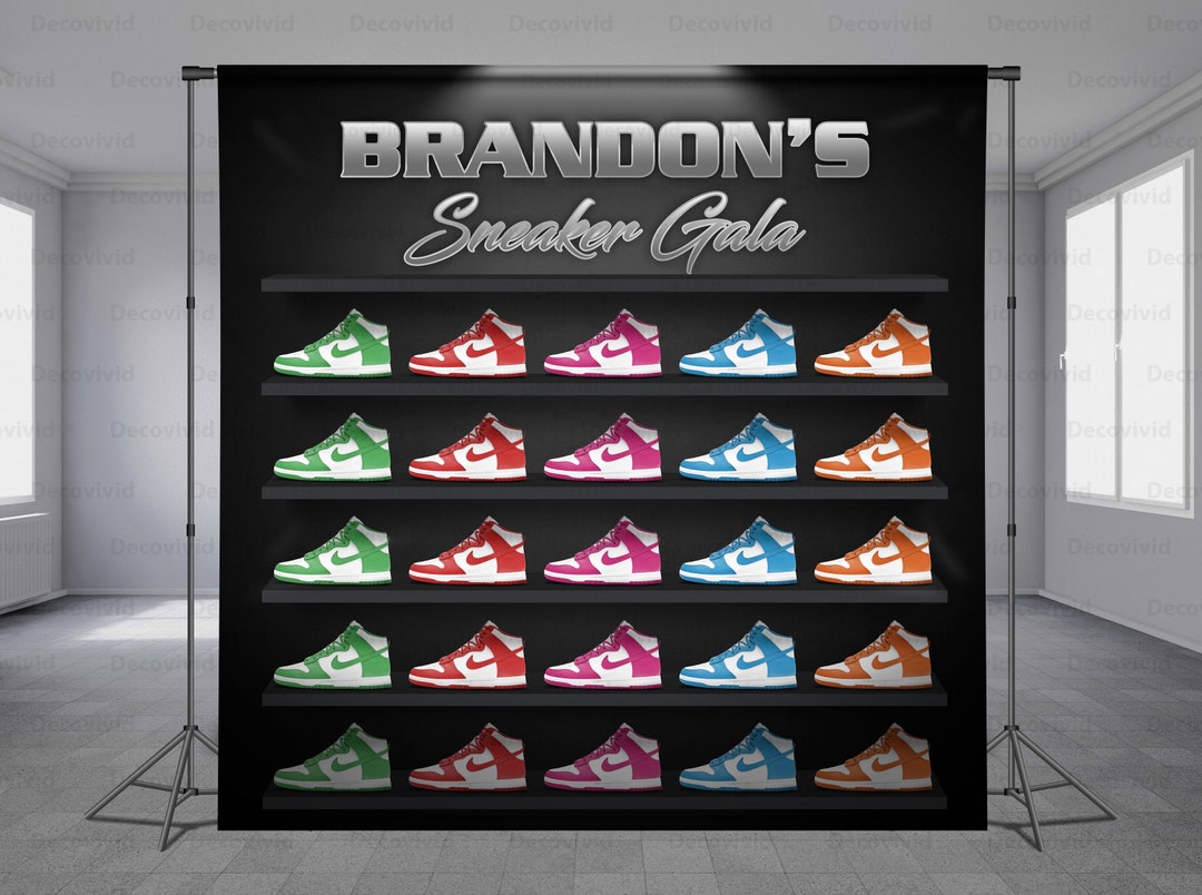 Sneaker Ball Birthday Backdrop, Colorful Sneaker Shop, Sneaker Gala ...