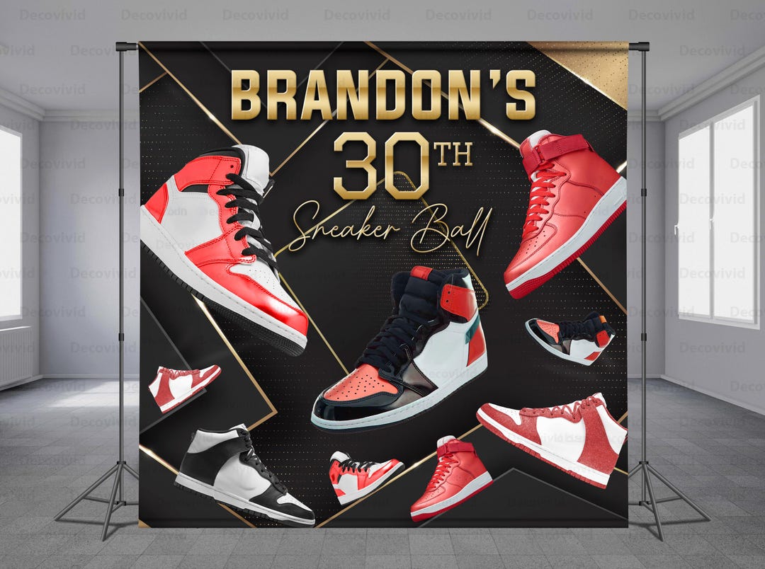Sneaker Ball Backdrop, Step and Repeat, Sneaker Gala Birthday Banner ...