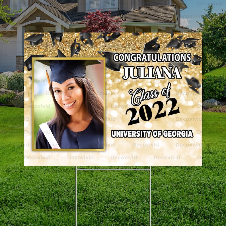 Graduation Photo Yard Sign, Class of 2022, Grad Party, Grad Yard Sign ...