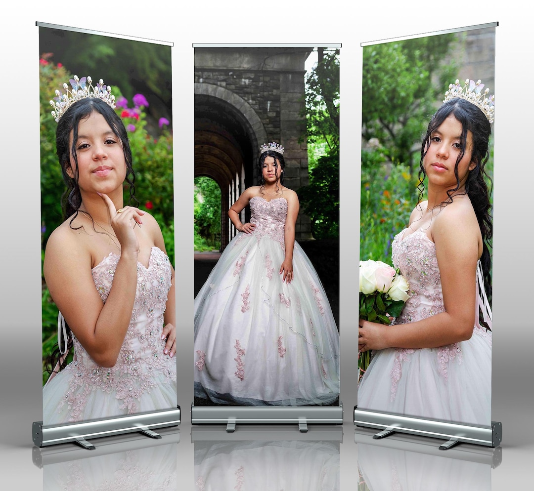 Custom Quinceanera Retractable 3 Banner Stands Included, Quinceanera ...