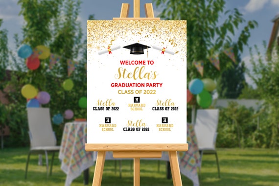 Graduation Welcome Sign Class of 2022 Custom Grad Sign | Etsy