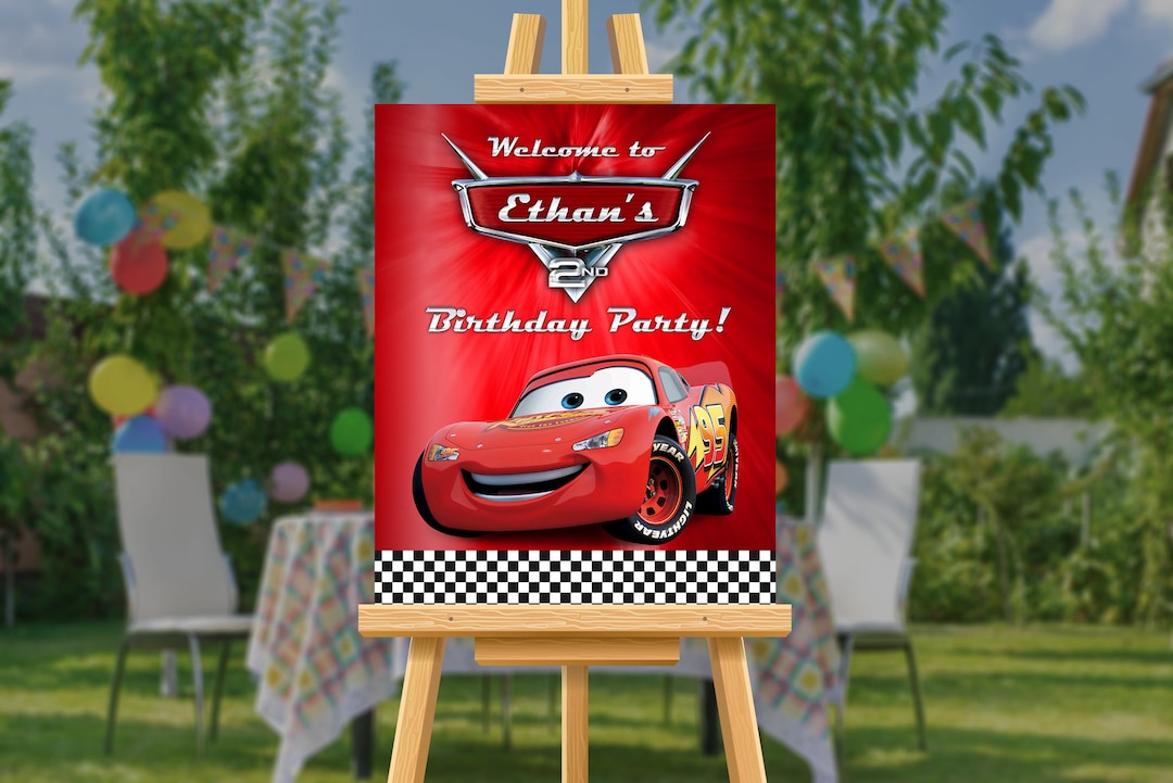 Car Birthday Welcome Sign, Personalized, Race Car, Custom Sign, Welcome ...