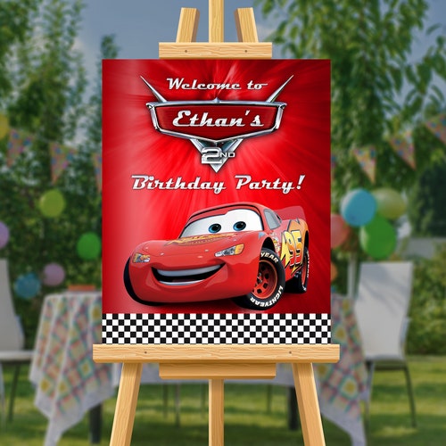 Car Birthday Welcome Sign Personalized Race Car Custom - Etsy