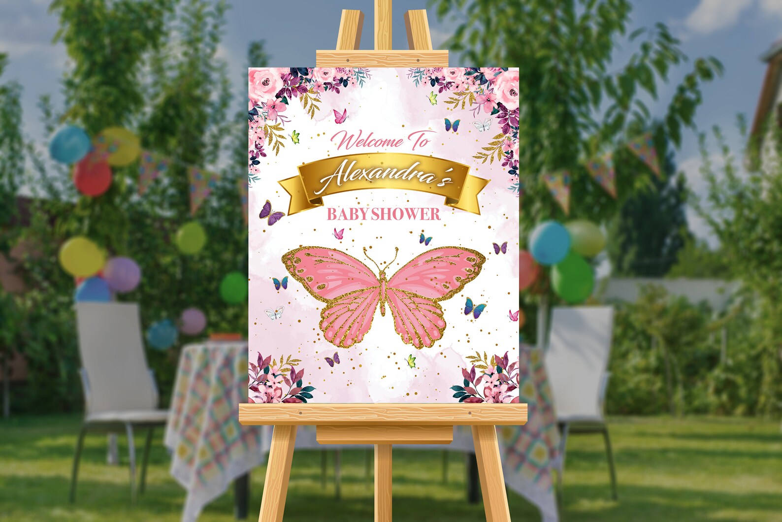 Baby Shower Welcome Sign, Step and Repeat, Editable, Custom Design Sign ...