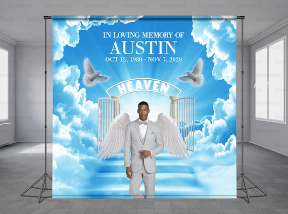 Party Décor Party Supplies Happy Heavenly Birthday Memorial Banner ...