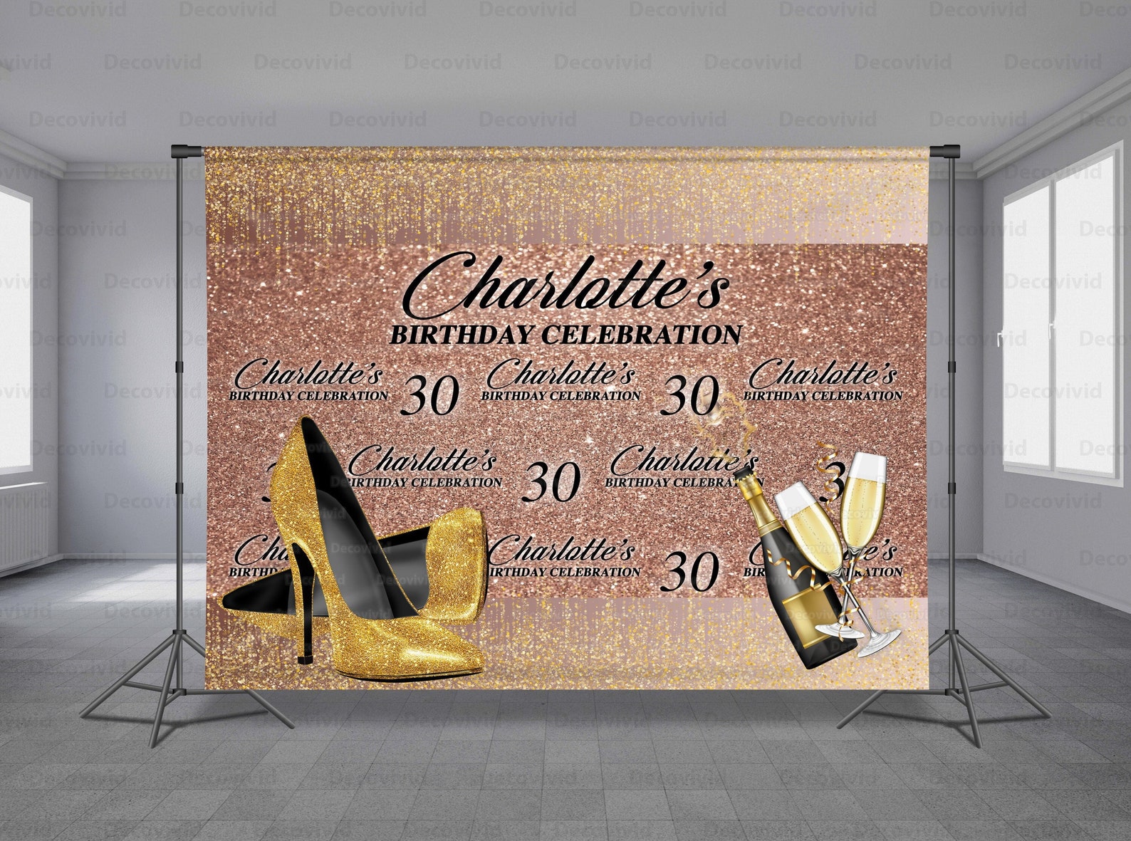 30th Birthday Backdrop Step and Repeat Personalized Banner | Etsy