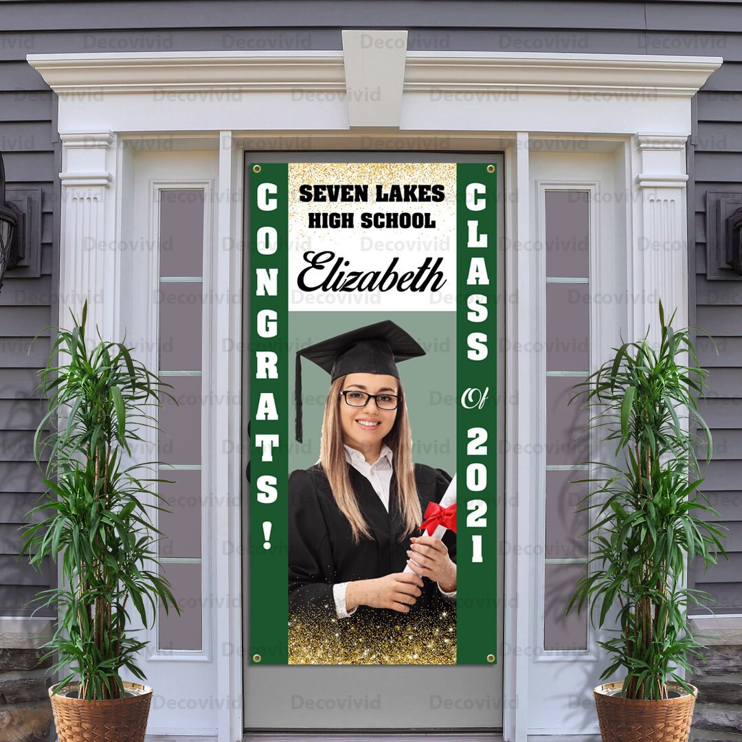 Graduation Front Door Banner, Prom, Congrats Card, Class of 2021 ...