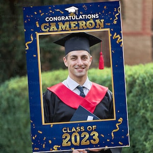 Royal Blue Graduation Photo Prop, Photoshoot Frame, Selfie Props, Grad ...