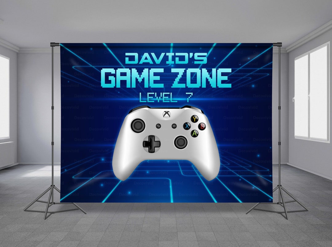 Video Game Controller Birthday Backdrop, Game Zone, Joystick Theme ...
