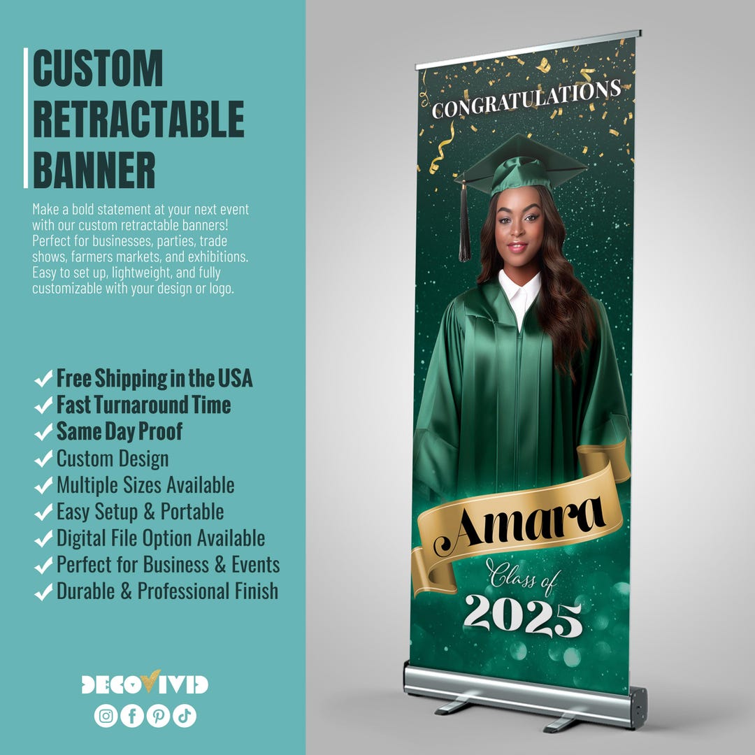 Graduation Banner, Custom Retractable Banner, Graduation Welcome Sign ...