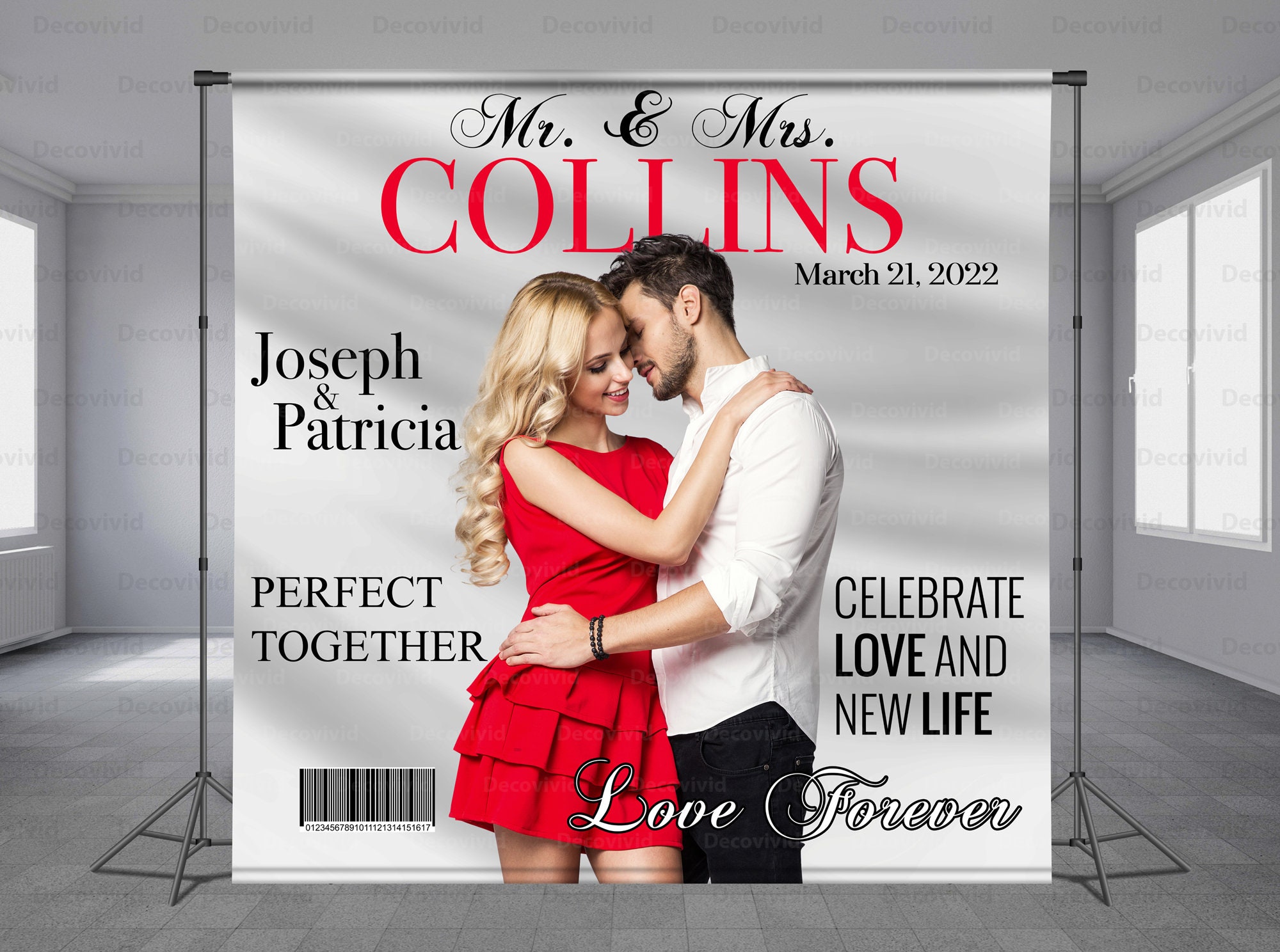 Wedding Magazine Cover Birthday Backdrop Love Couples | Etsy