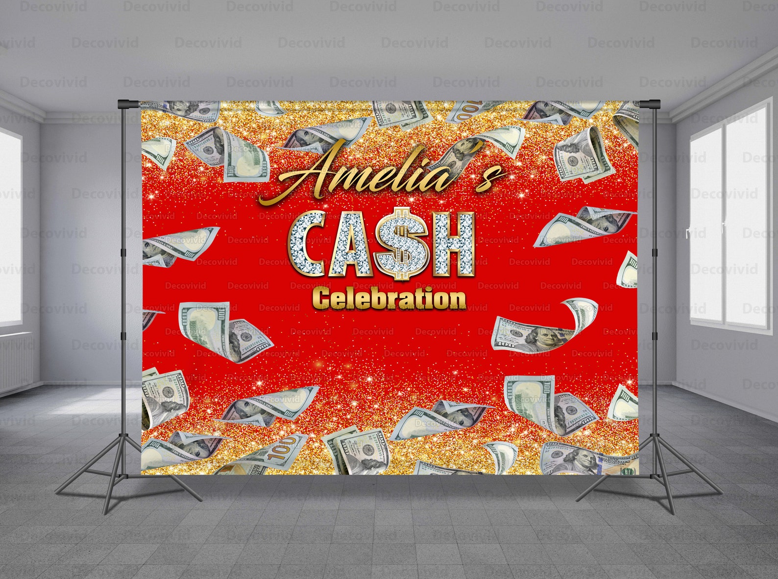Money Birthday Step and Repeat Cash Birthday Red Backdrop - Etsy