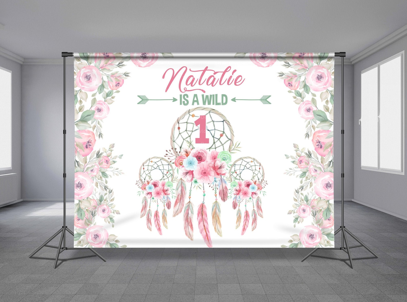 Dreamcatcher Party Backdrop Wild One Boho Dream Catcher | Etsy