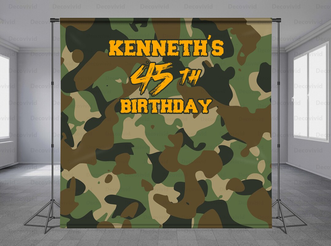 Camouflage Birthday Backdrop, Green Camo, Military Pattern, Adventure ...