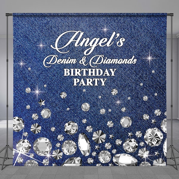 Denim and Diamonds Background - Etsy
