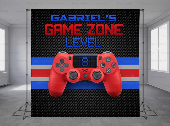 Video Game Controller Birthday Backdrop Game Zone Red | Etsy