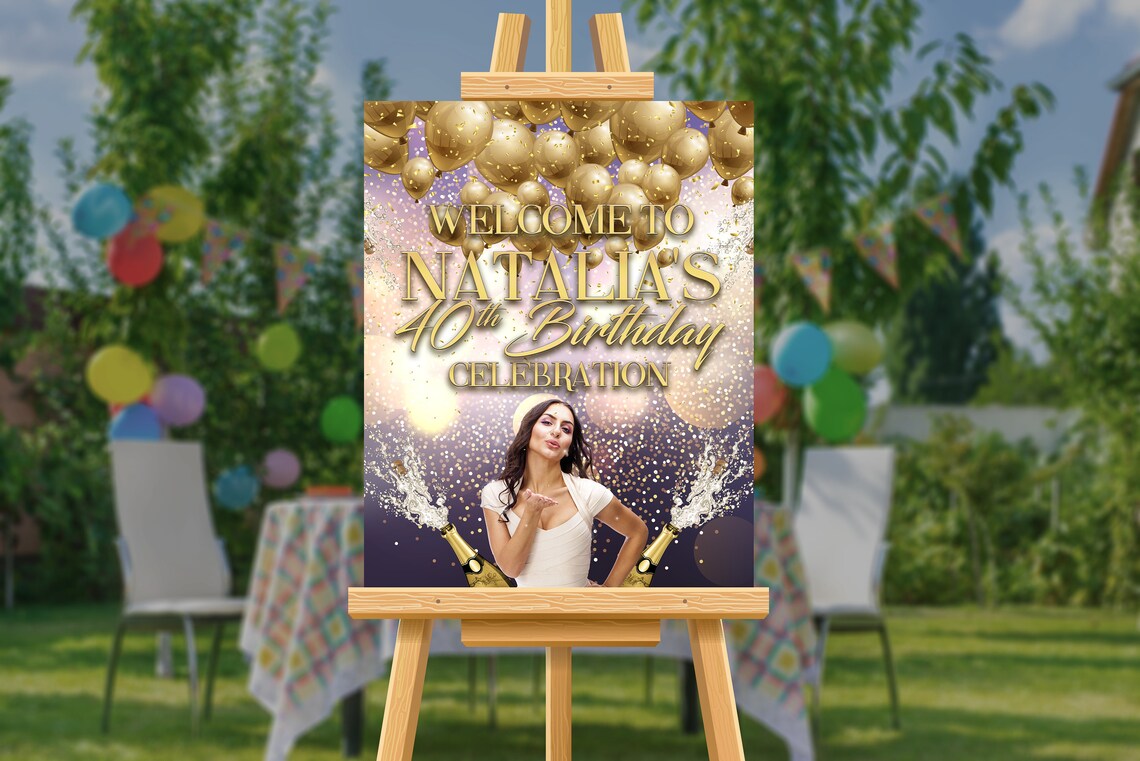 Birthday Welcome Sign Personalized Custom Photo Sign - Etsy