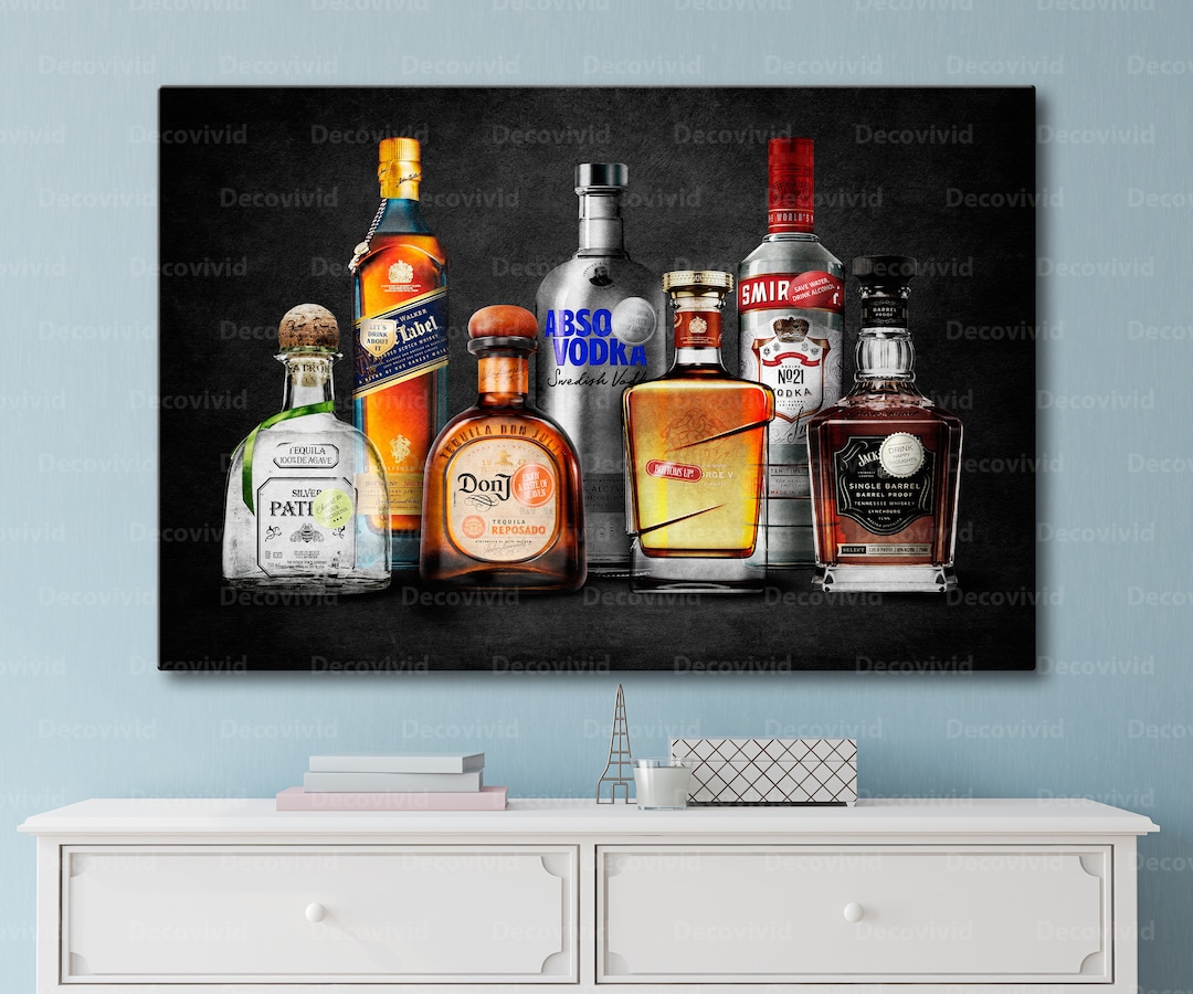 Tequila Whiskey Vodka Canvas Print Drinks Poster Hard - Etsy