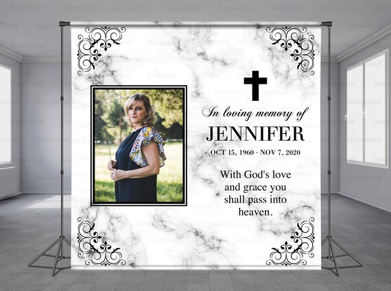 Funeral Photo Backdrop Banner Ceremony in Loving Memory Of - Etsy