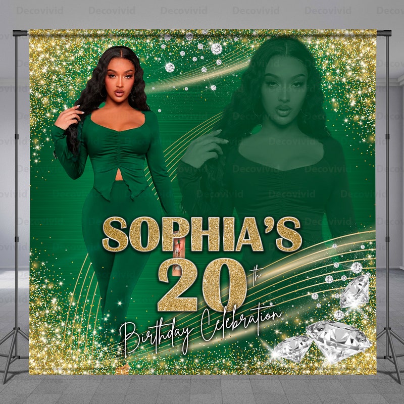 Green and Gold Backdrop - Etsy