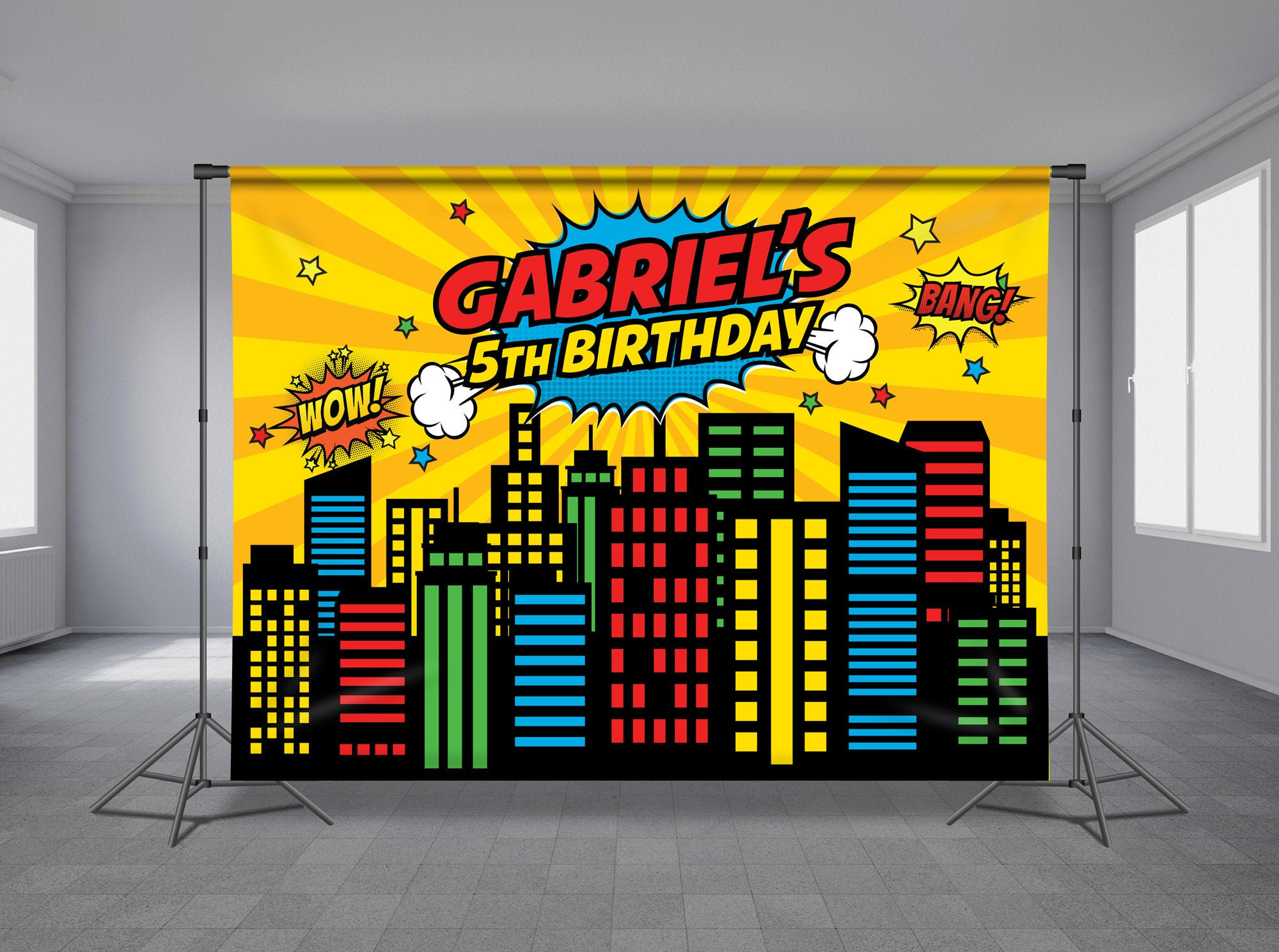 Superhero Cityscape Backdrop