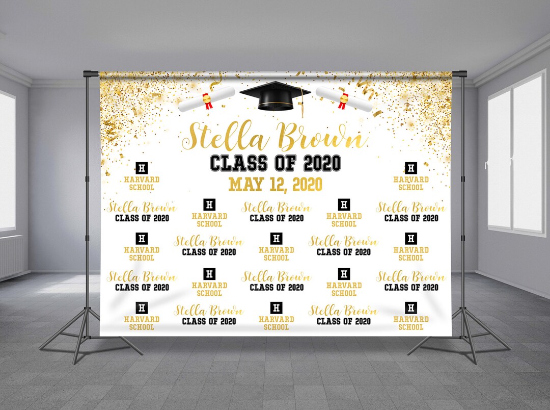 Graduation Step and Repeat Party Backdrop, Grad Photo Booth, Sparkle ...
