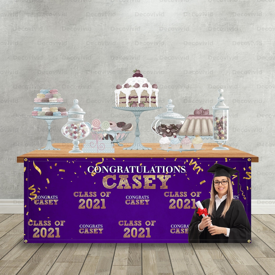 Graduation Table Front Banner, Grad Table Front Banner, Custom Photo ...