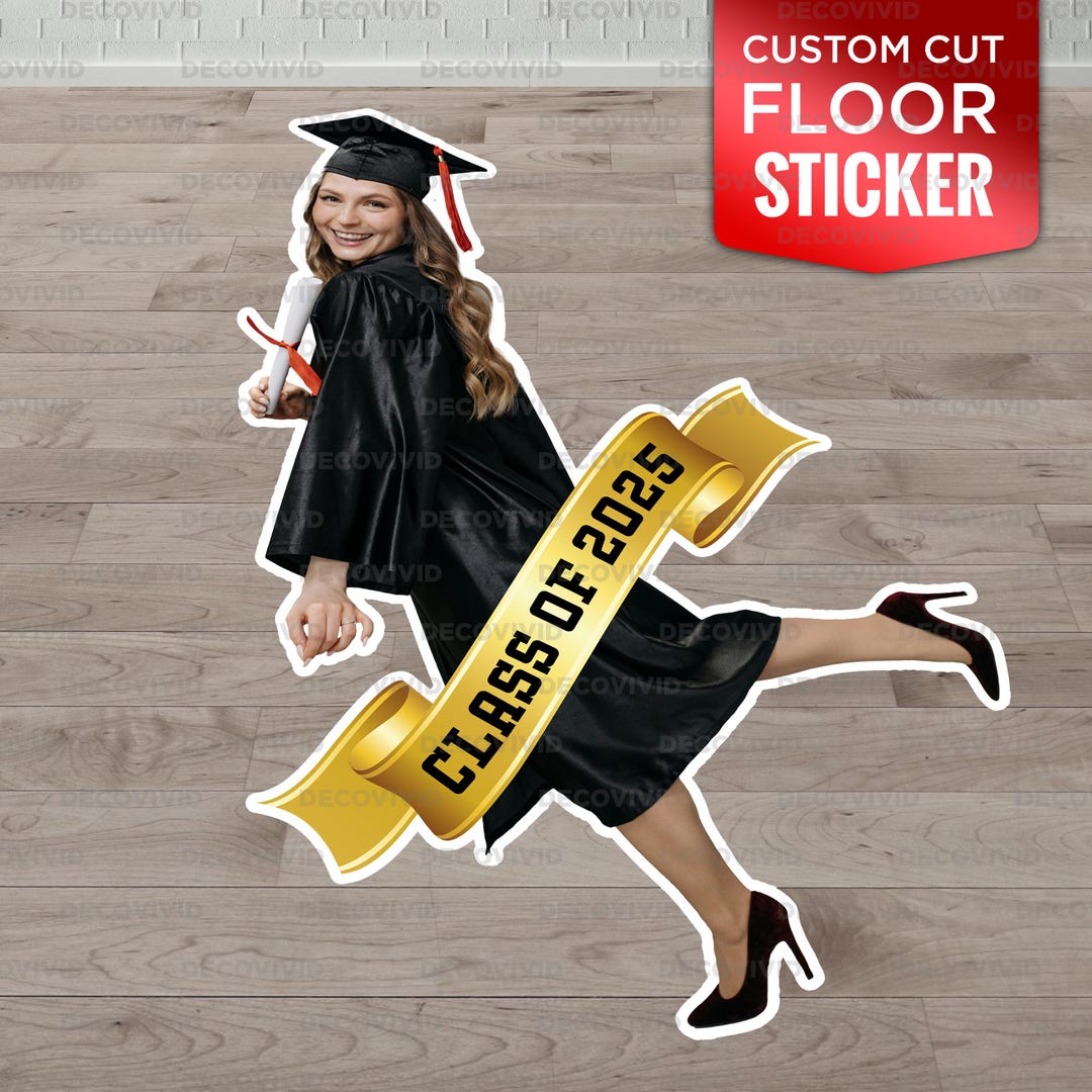 Custom Cut Floor Decal, Graduation Floor Sticker, Photo Decal, Floor ...