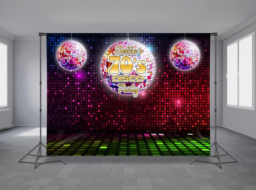 70's Birthday Backdrop, Disco Night, Mirror Ball, Boogie Theme, Retro ...