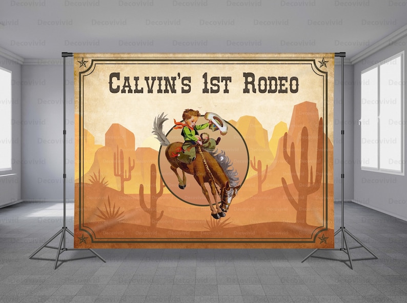 Rodeo Kid Cowboy Birthday Backdrop Wild West Western - Etsy
