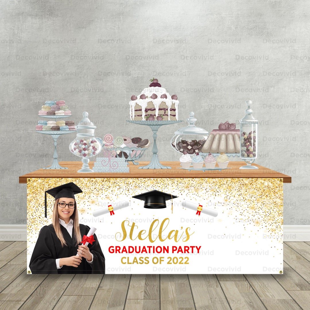 Graduation Table Front Banner, Custom Grad Photo, Personalized, Class ...
