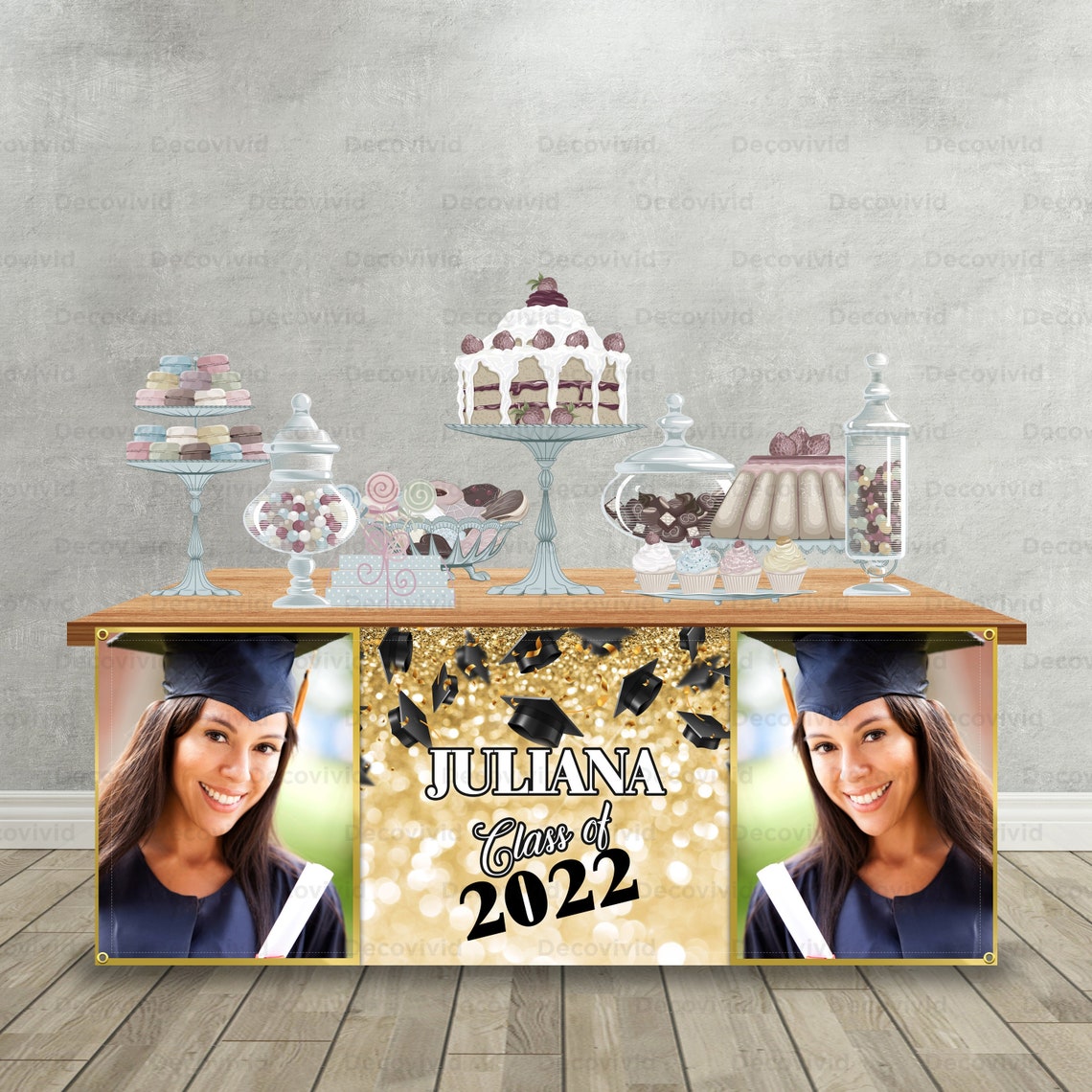 Graduation Table Front Banner Custom Photo Personalized - Etsy